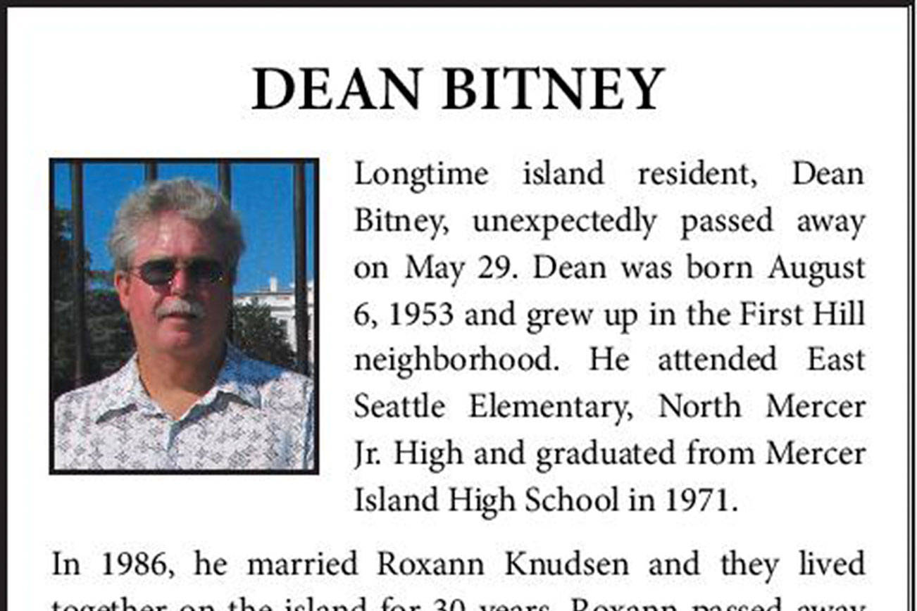 Dean Bitney | Obituary | Mercer Island Reporter