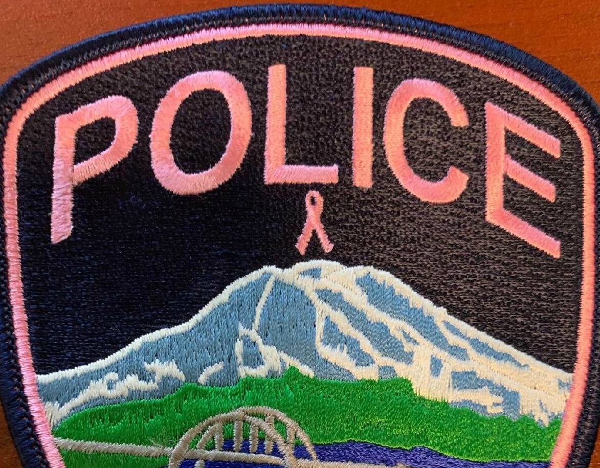 Officers wearing special pink patches | Mercer Island Reporter