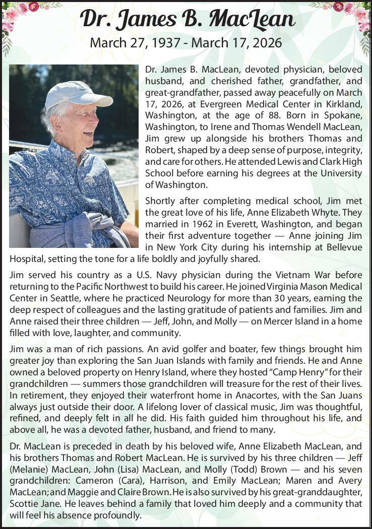 Obituaries | Mercer Island Reporter